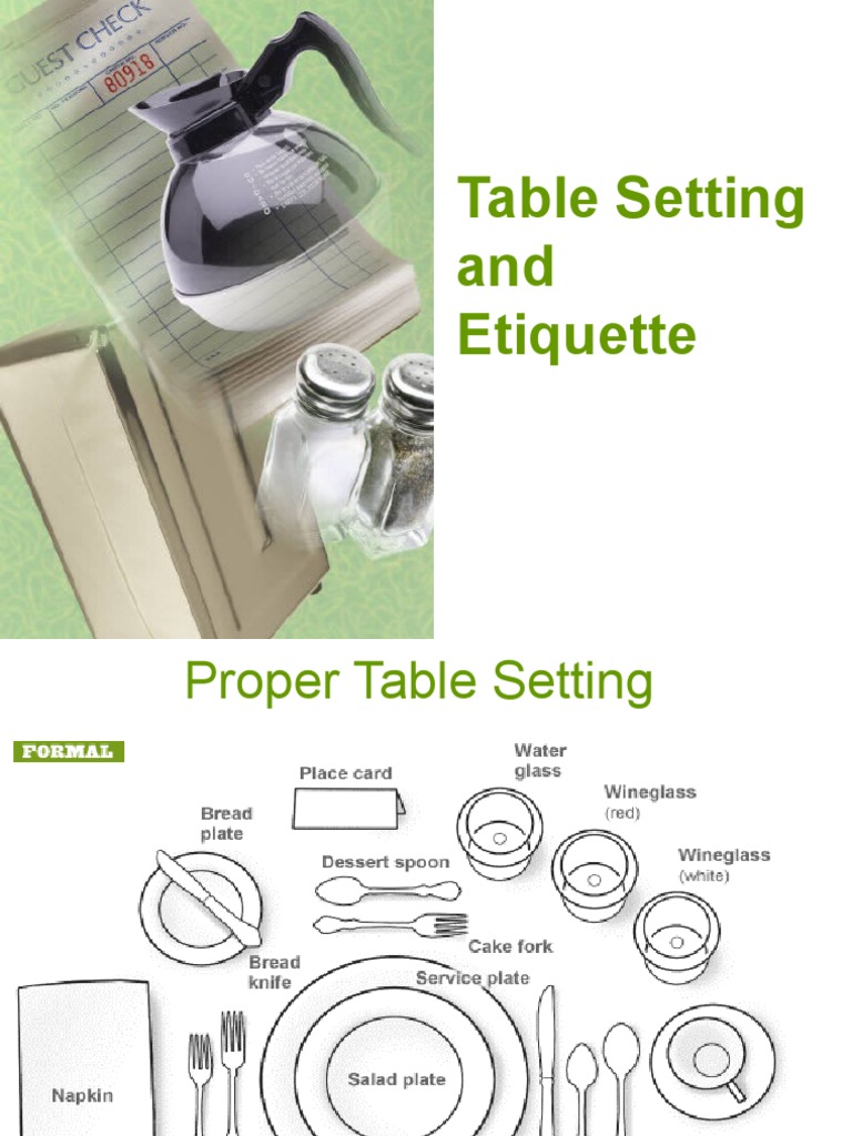 Table Setting and Etiquette PowerPoint Presentation | Download Free PDF ...
