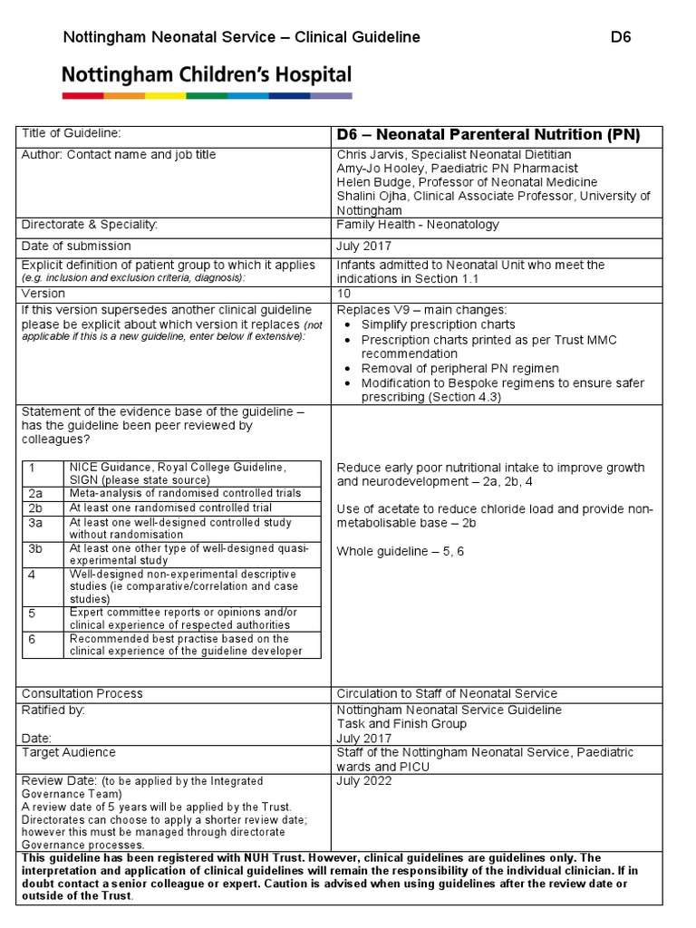 Neonatal Parenteral Nutrition PN | PDF | Human Nutrition | Low Birth Weight