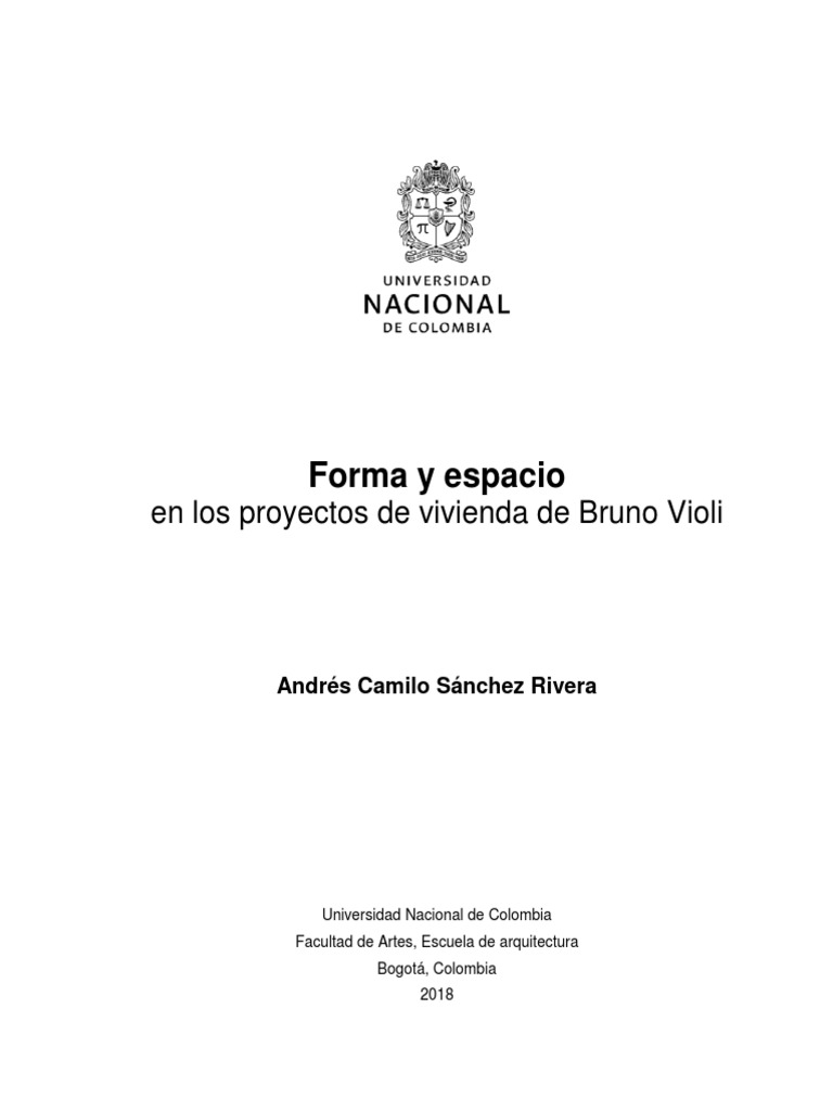 Forma y Espacio en Los Proyectos de Vivienda de Bruno Violi | PDF ...