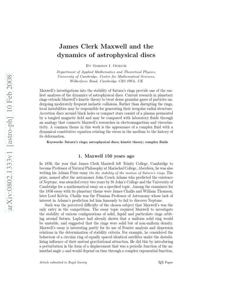 Maxwell Saturn's Rings | PDF | Viscosity | Stress (Mechanics)