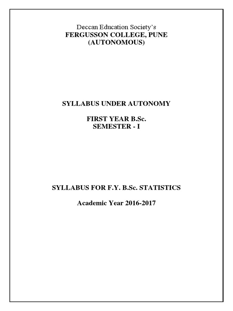 Statistics Syllabus | PDF | Probability Distribution | Correlation And ...