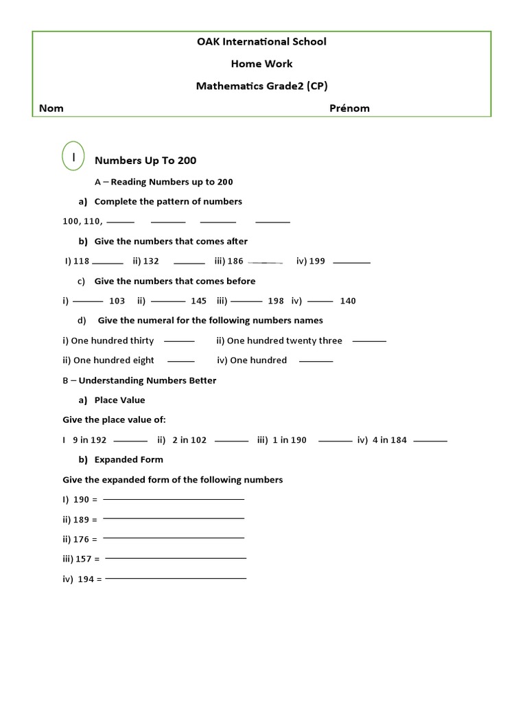 1st MP Maths Exam Grade 2 | PDF | Mathematics