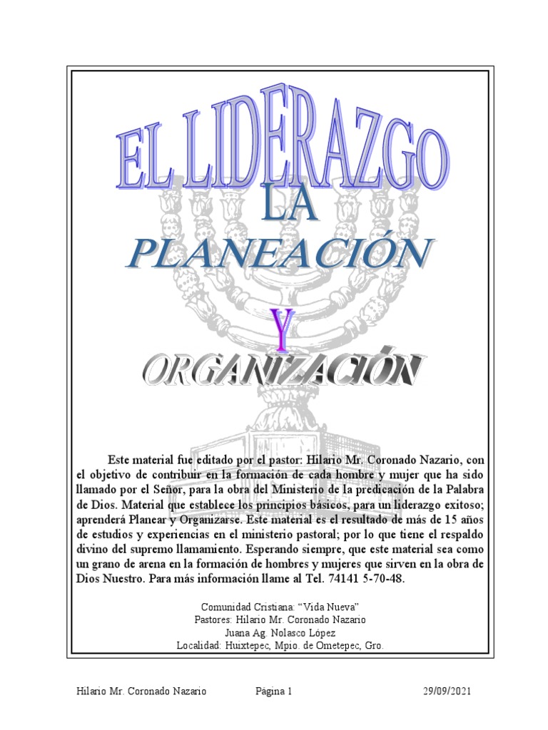 El Liderazgo Planeación y Organización | PDF | Liderazgo | Planificación