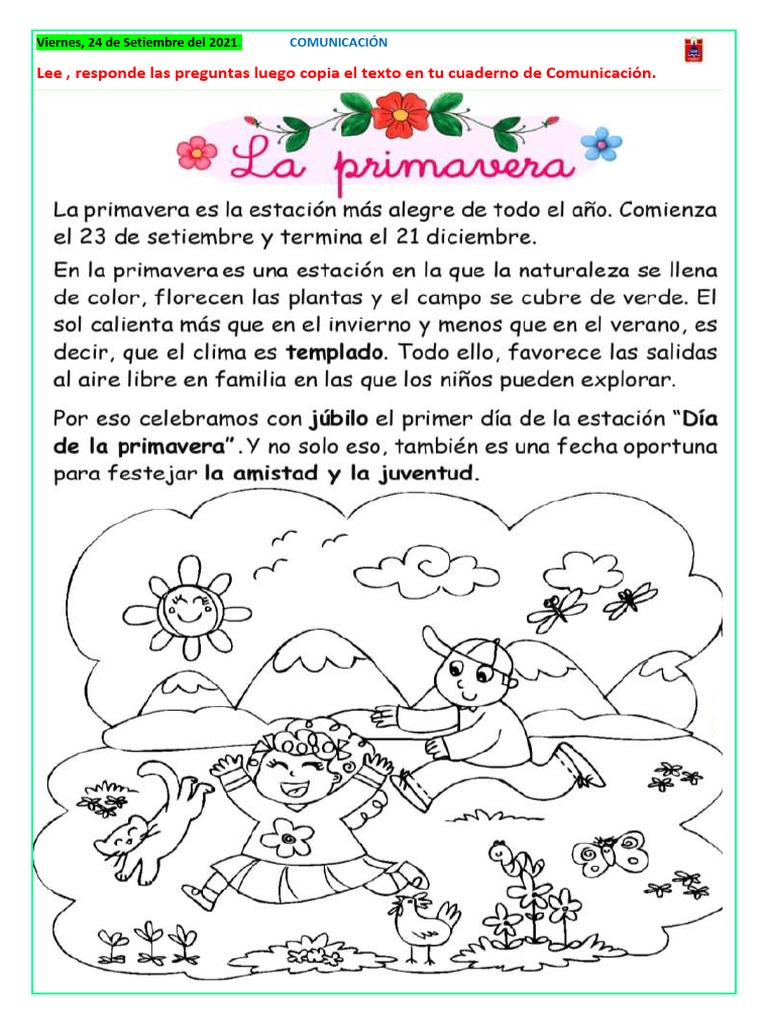 24-09-2021 Lectura de La Primavera | PDF