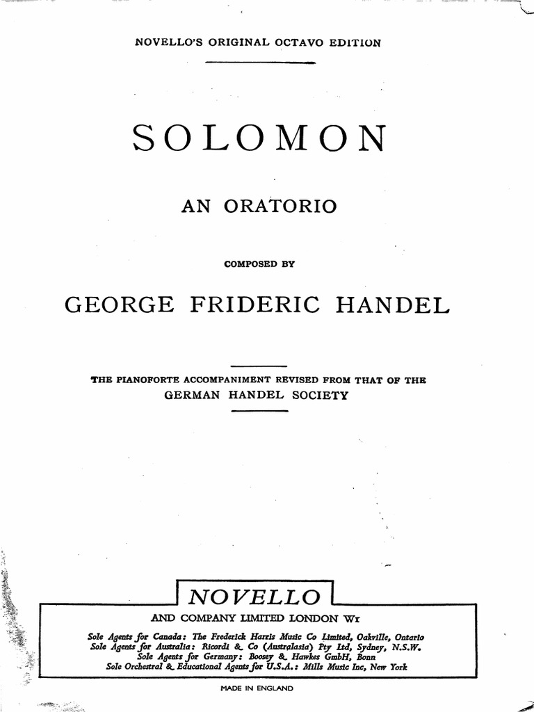 Handel - Solomon (PV, Novello) | PDF