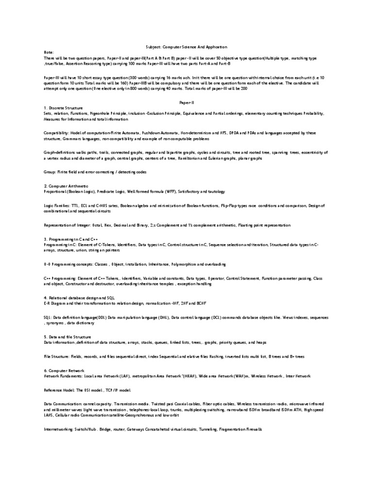 Subject: Computer Science and Application | PDF | Parsing | Databases