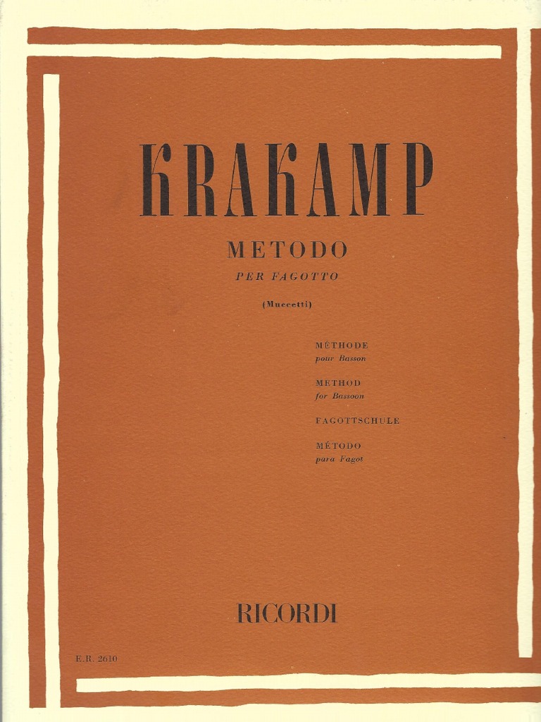 Krakamp, E. - Metodo Per Fagotto (Ed. Ricordi) | PDF
