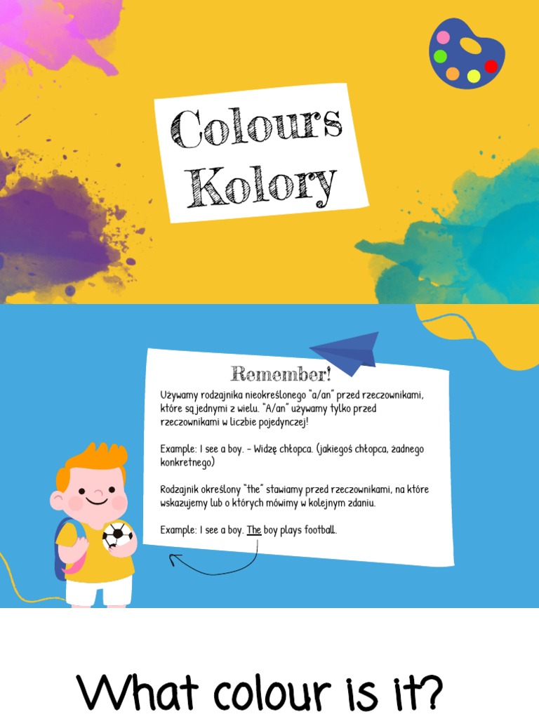 Colours (Kolory) - English Lesson For Polish Kids Pre-K | PDF