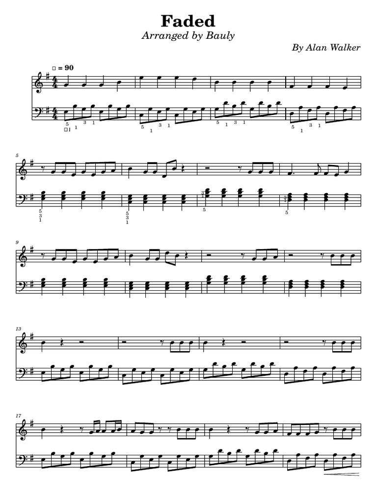 Faded Sheet Music | PDF