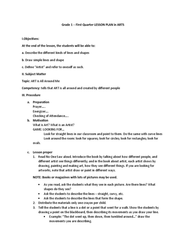 Lesson Plan GR1 QR1 | PDF | Pedagogy | Education Theory