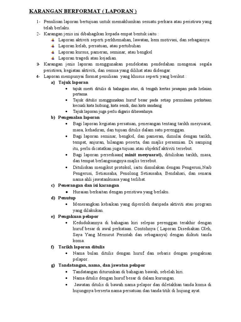 Karangan Berformat (Laporan) | PDF