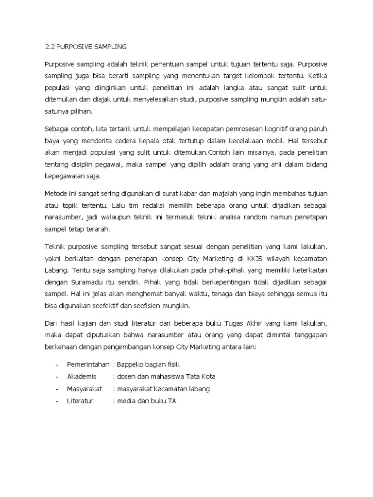 Purposive Sampling | PDF | Karier & Perkembangan | Komputer