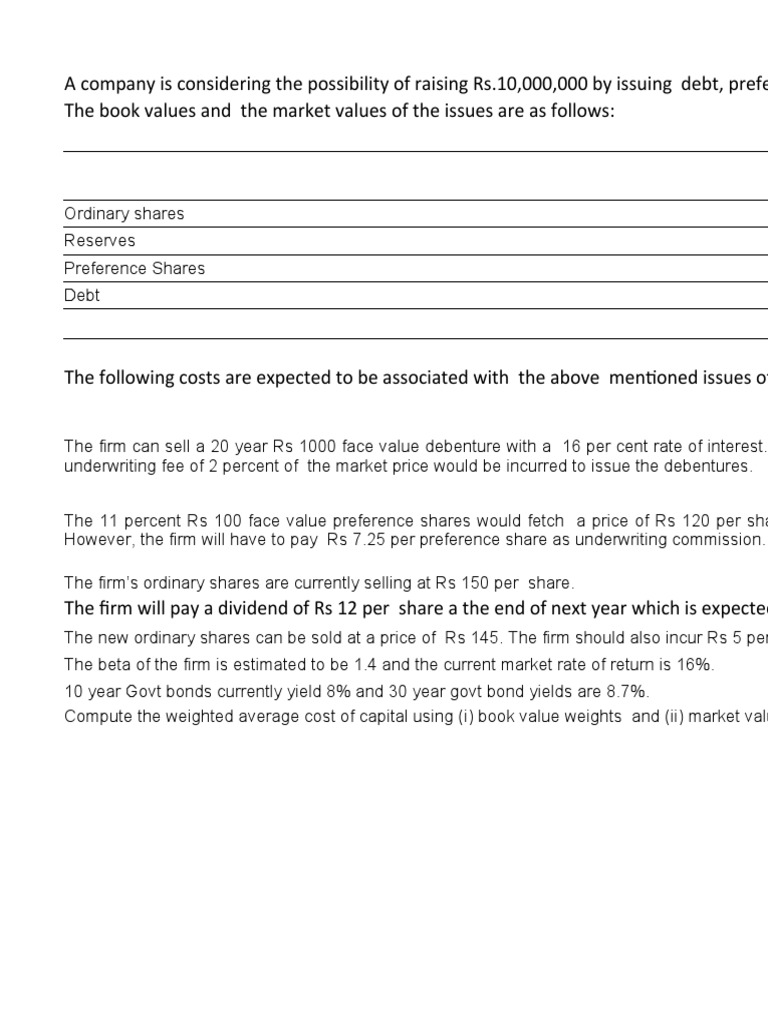Wacc Practice Problem | PDF