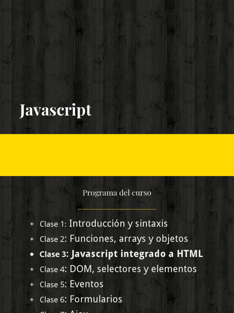 Javascript - Clase 3 | PDF | Script Java | HTML