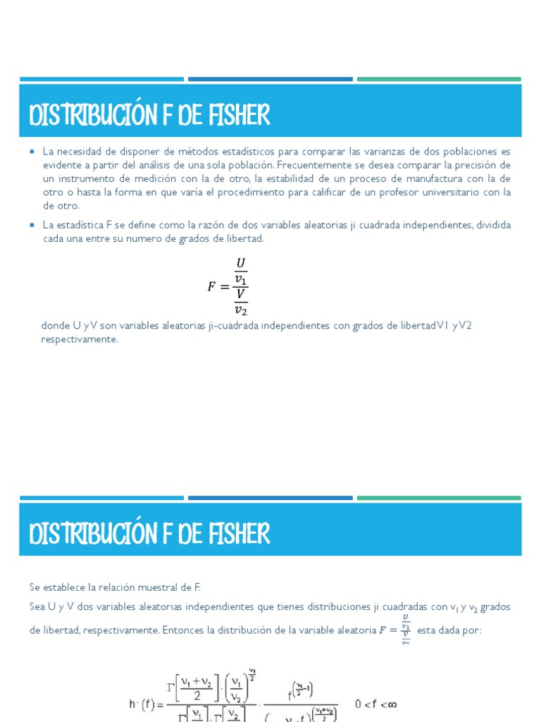 Distribucio F de Fisher y Ejercicios | PDF | Variable aleatoria | Medición