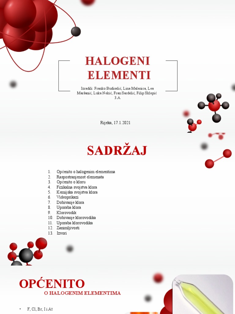 Halogeni Elementi-Grupni Rad | PDF