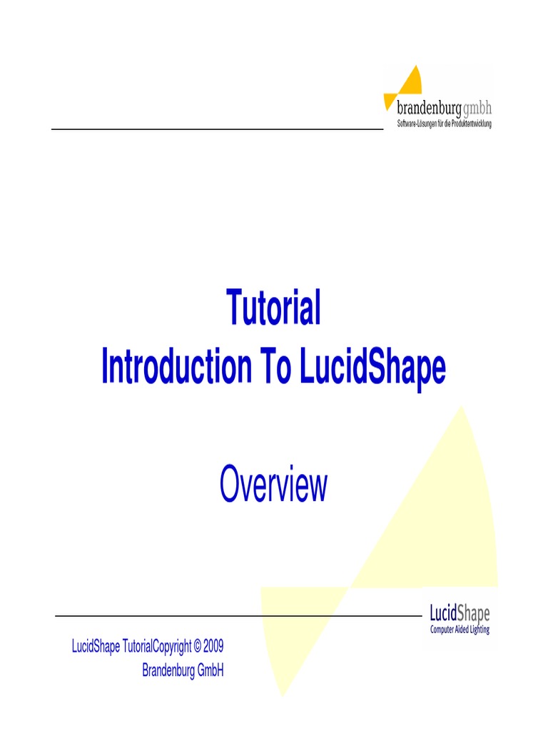 Tutorial Introduction To Lucidshape: Brandenburg GMBH | PDF | Mirror ...