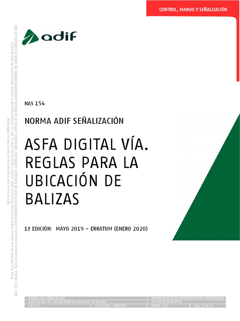 Nas 154 - Asfa Digital Vía - Reglas Ubicación - Erratum | PDF ...