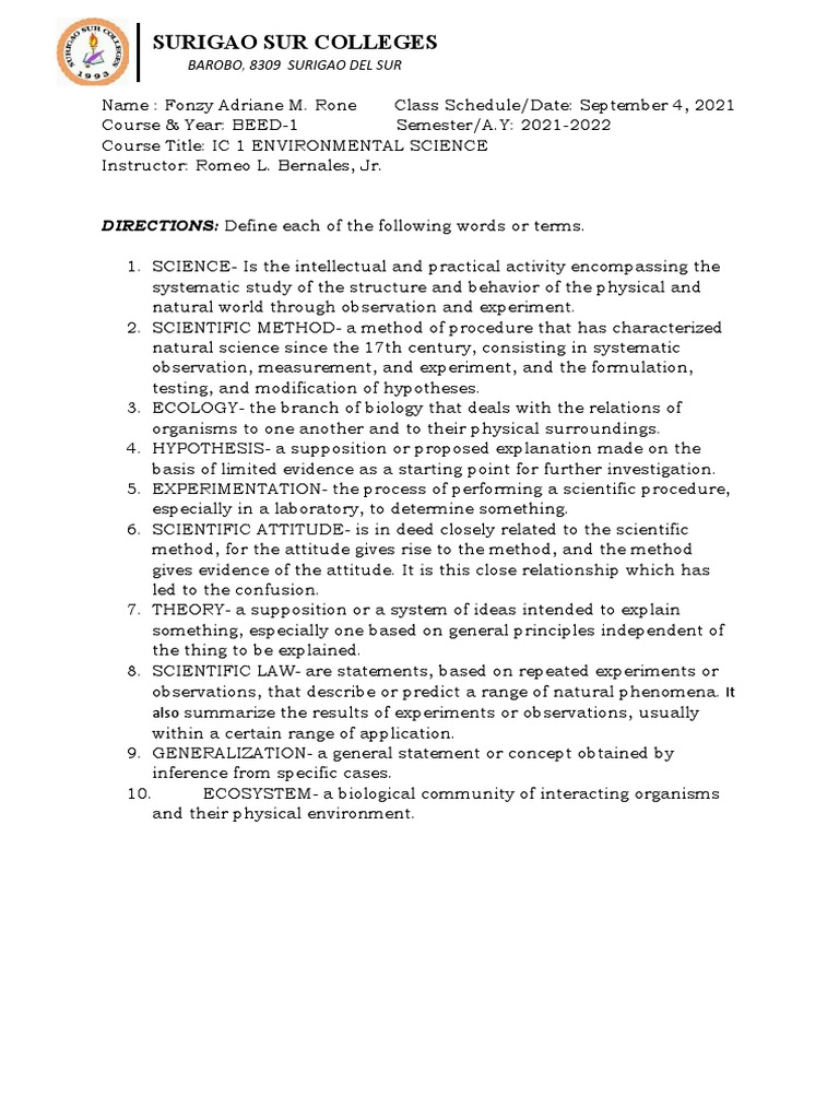Environmental Science Module 1 | PDF | Scientific Method | Science