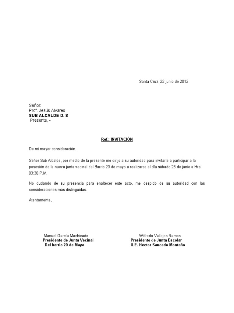 Carta de La Junta Vecinal | PDF