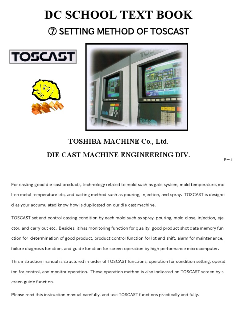 TOSCAST Operation Manual for Die Casting | PDF | Casting (Metalworking ...