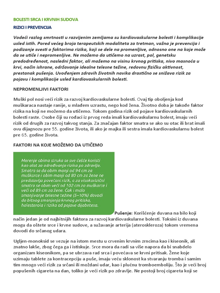 Bolesti Srca I Krvnih Sudova | PDF