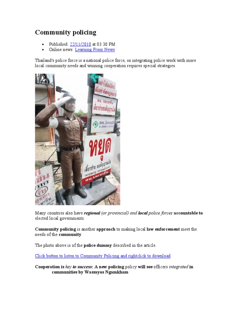 Community Policing | PDF | Community Policing | Police Officer