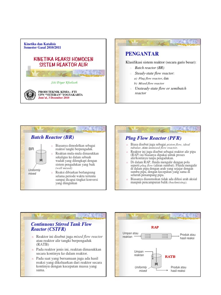 Dy - Kinetika Reaksi Homogen Alir - Latihan Soal Soal | PDF | Sains ...