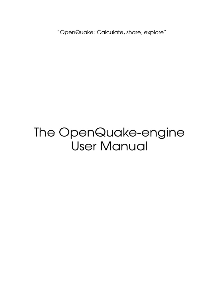 OpenQuake Engine User Manual | PDF | Earthquakes | Moment Magnitude Scale