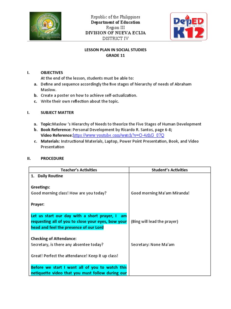 Detailed-Lp Perdev Final | PDF | Self Actualization | Behavioural Sciences