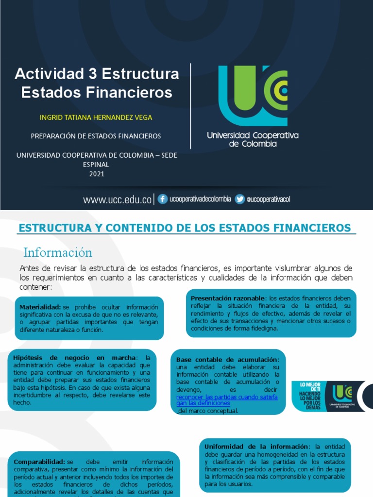Estructura de Los Estados Financieros | PDF | Estado financiero | Contabilidad