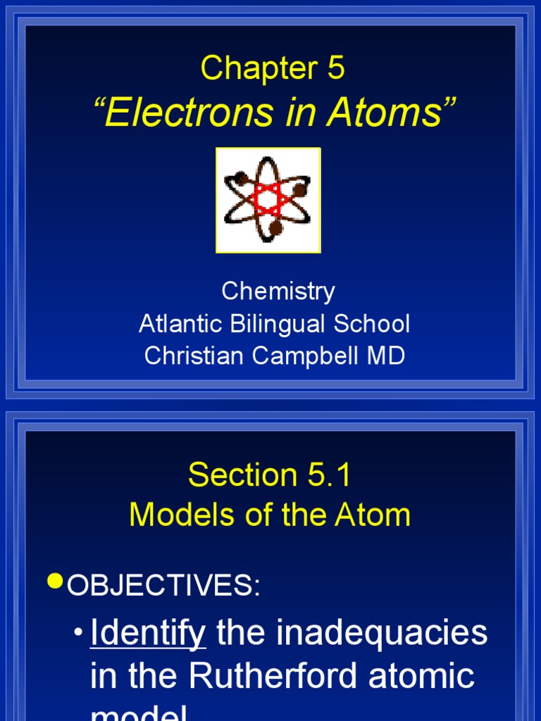 "Electrons in Atoms": Chemistry Atlantic Bilingual School Christian ...
