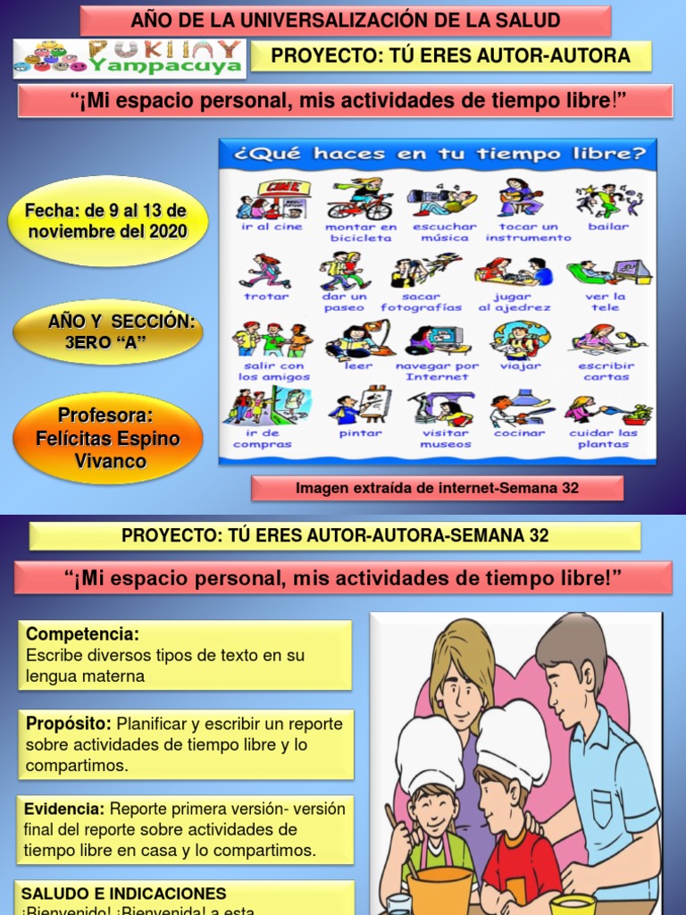 Semana 32 3ero Mi Espacio Personal Mis Actividades Mi Tiempo Libre PDF ...
