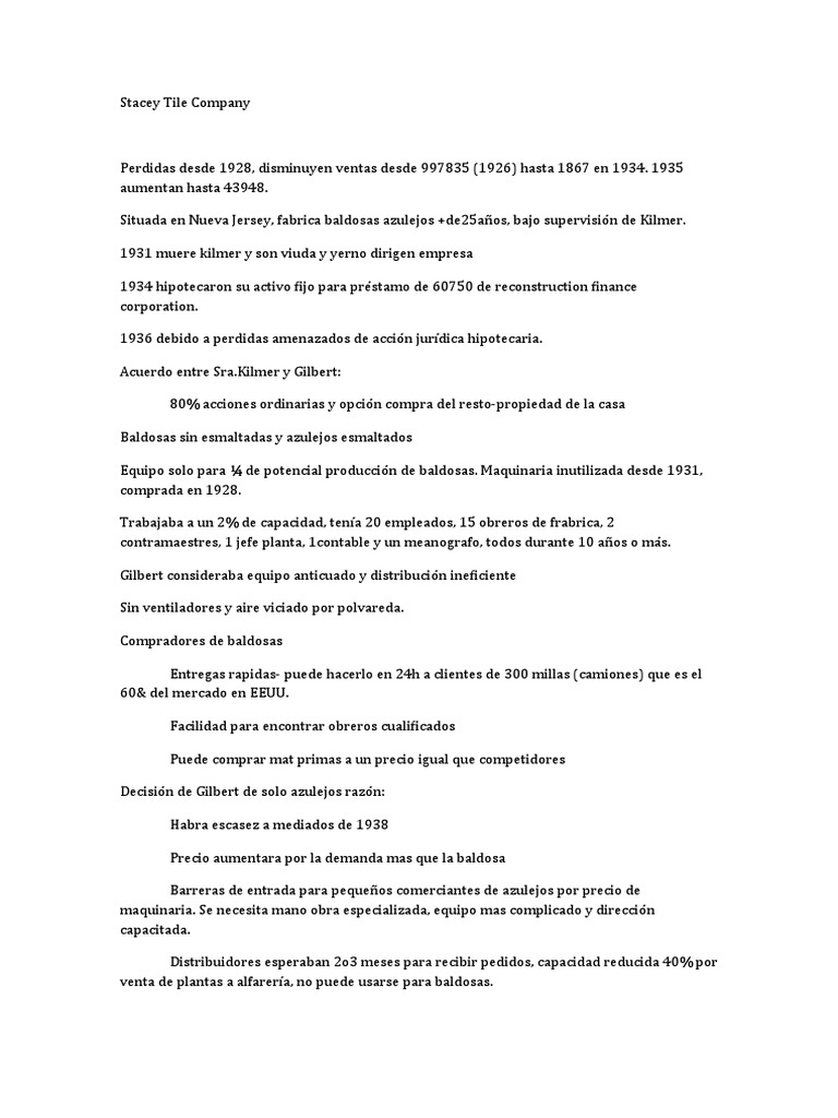 Estrategias de Mejora para Stacey Tile Company | PDF | Precios | Loseta