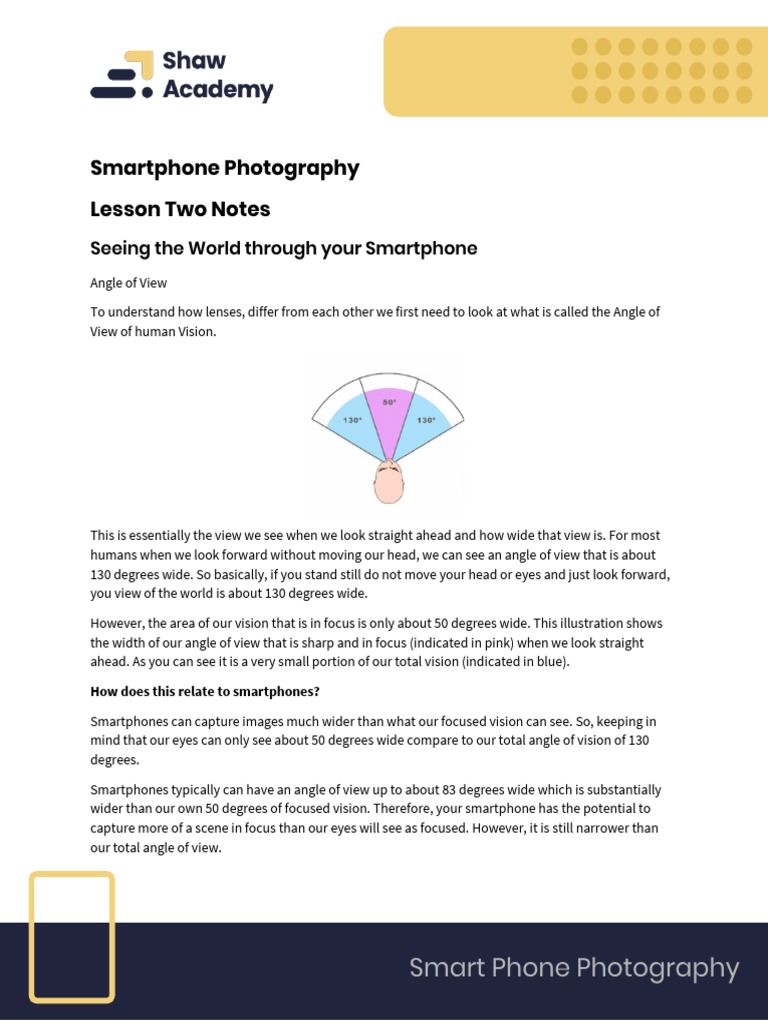 Smartphone Photography Lesson Two Notes: Seeing The World Through Your ...