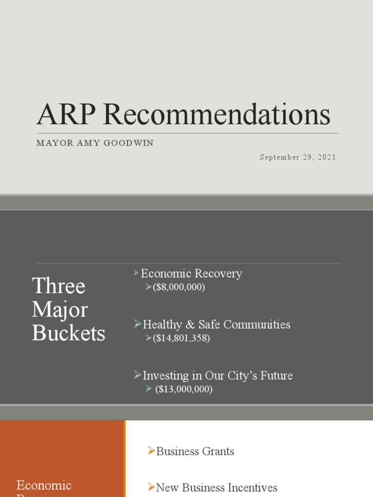 ARP Recommendations: Mayor Amy Goodwin | PDF