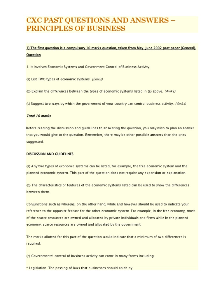 POB CSEC Past Questions - Answers | PDF | Current Account | Balance Of ... POB CSEC Past Questions - Answers | PDF | Current Account | Balance Of ...
