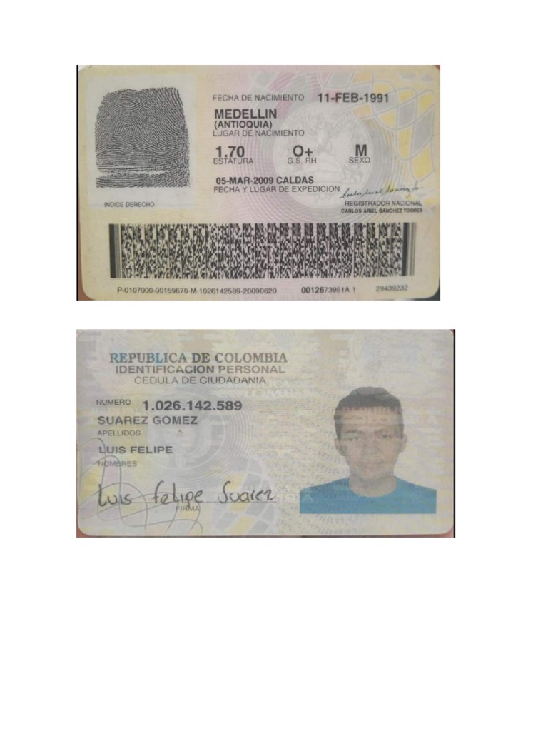 Cedula Felipe Suarez Convertido Comprimido | PDF