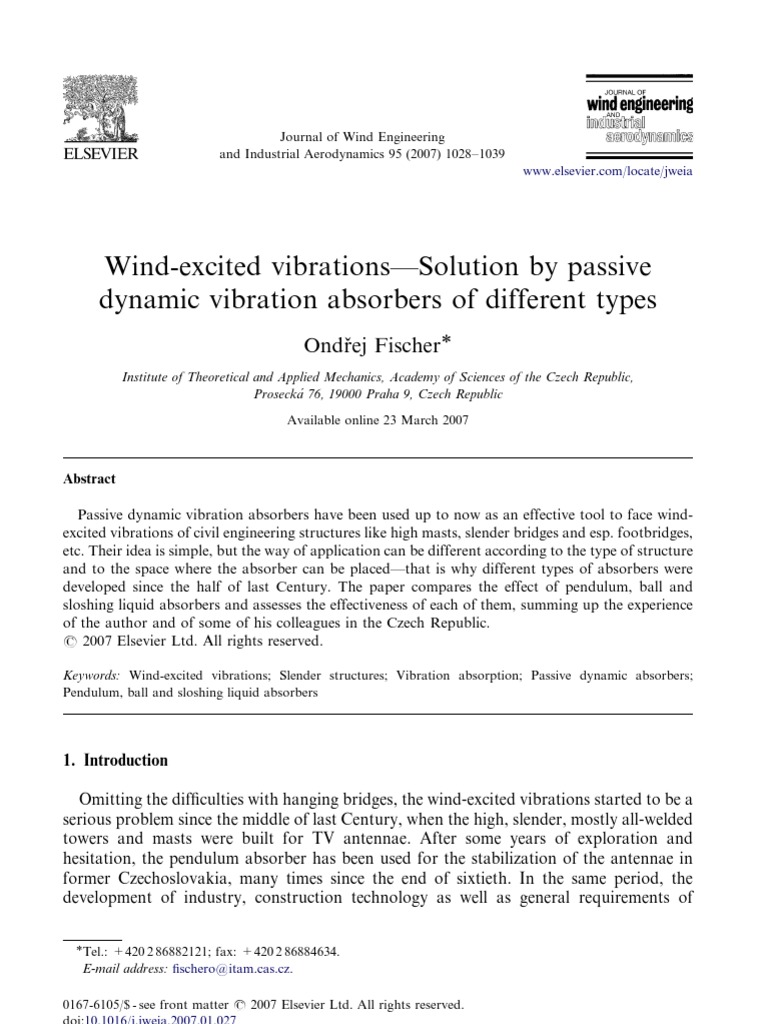 Wind-Excited Vibrations | PDF | Pendulum | Normal Mode