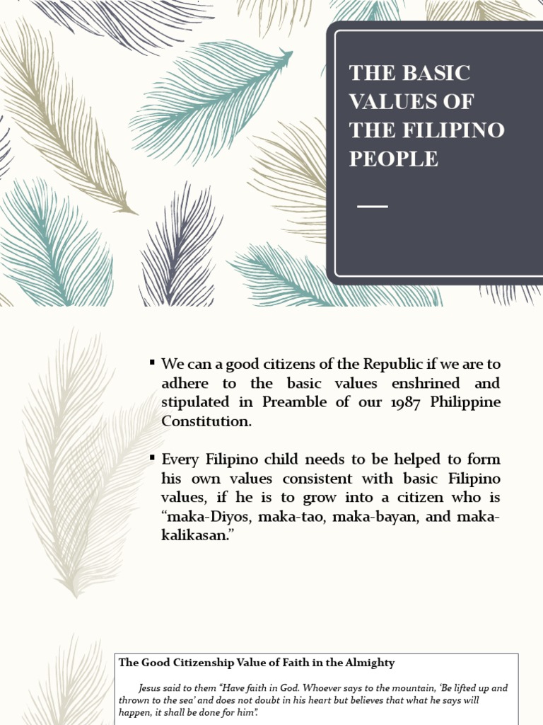 Basic Values of The Filipino | PDF | Love | God