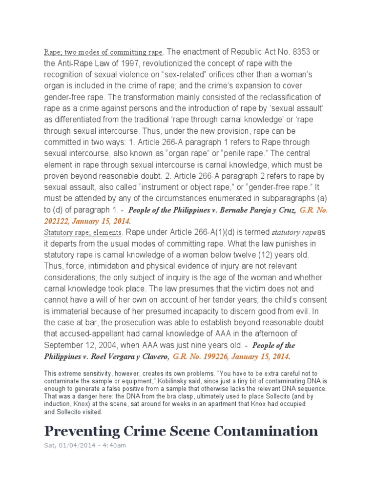 Rape | PDF | Rape | Crime Scene