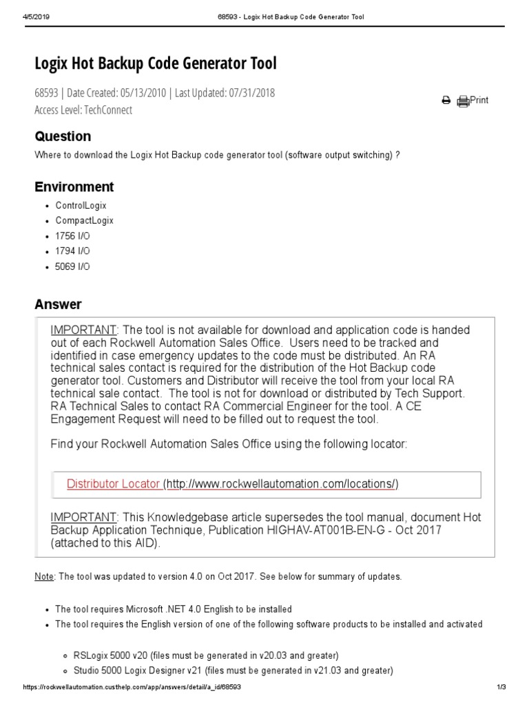 Logix Hot Backup Code Generator Tool | PDF | Input/Output | Backup