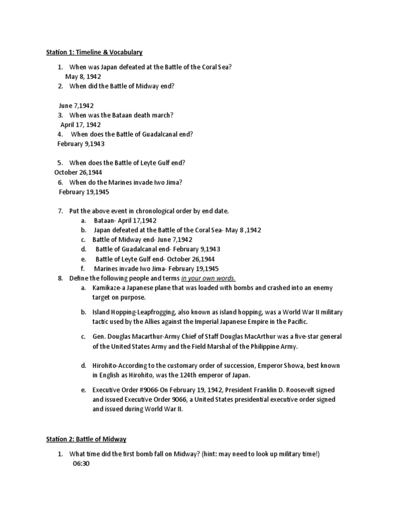 Key Events in the Pacific War Timeline | PDF | Pacific War | Empire Of ...