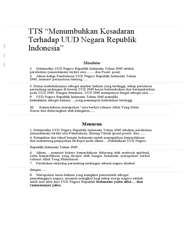 TTS Online PPKN Kelas 8 Bab 2 "Menumbuhkan Kesadaran Terhadap UUD Negara Republik Indonesia ...