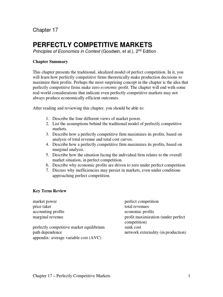 Principles 2e SSG Ch17 | PDF | Perfect Competition | Profit (Economics)