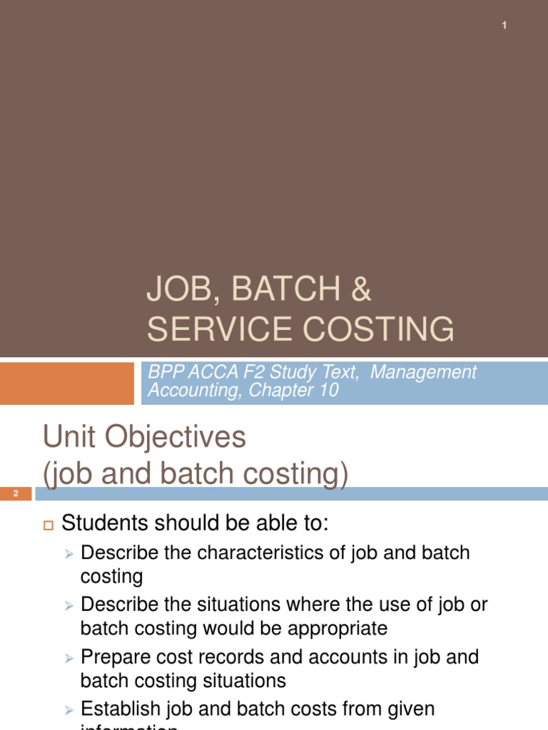 Costing Methods for Specialized Production: A Comparison of Job Costing ...