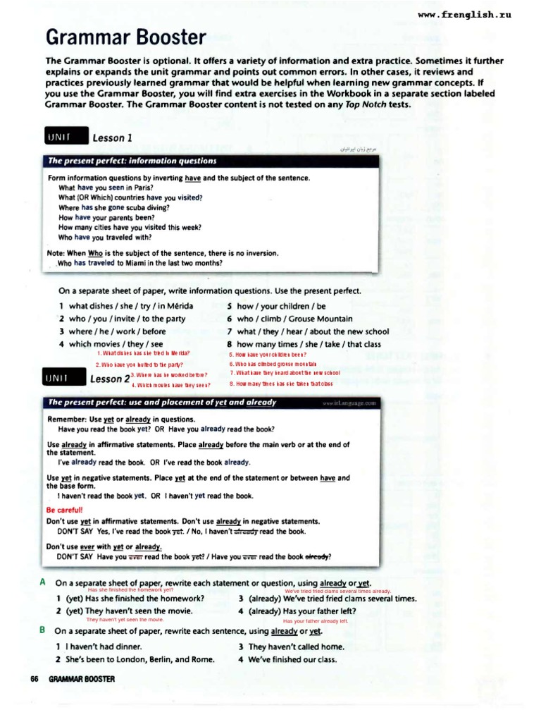 Grammar Booster 2A Third Edition | PDF