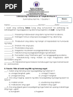 Filipino 5 Worksheet - Realon, J | PDF