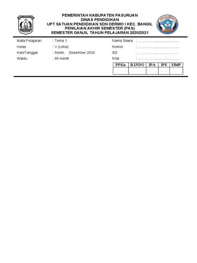 KOP Penilaian Tengah Semester (PAS) | PDF