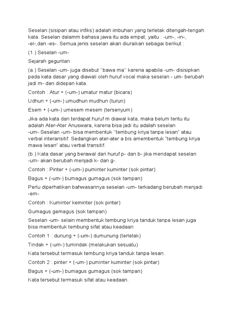 Seselan BAHASA JAWA KLS 4 Khusnul | PDF